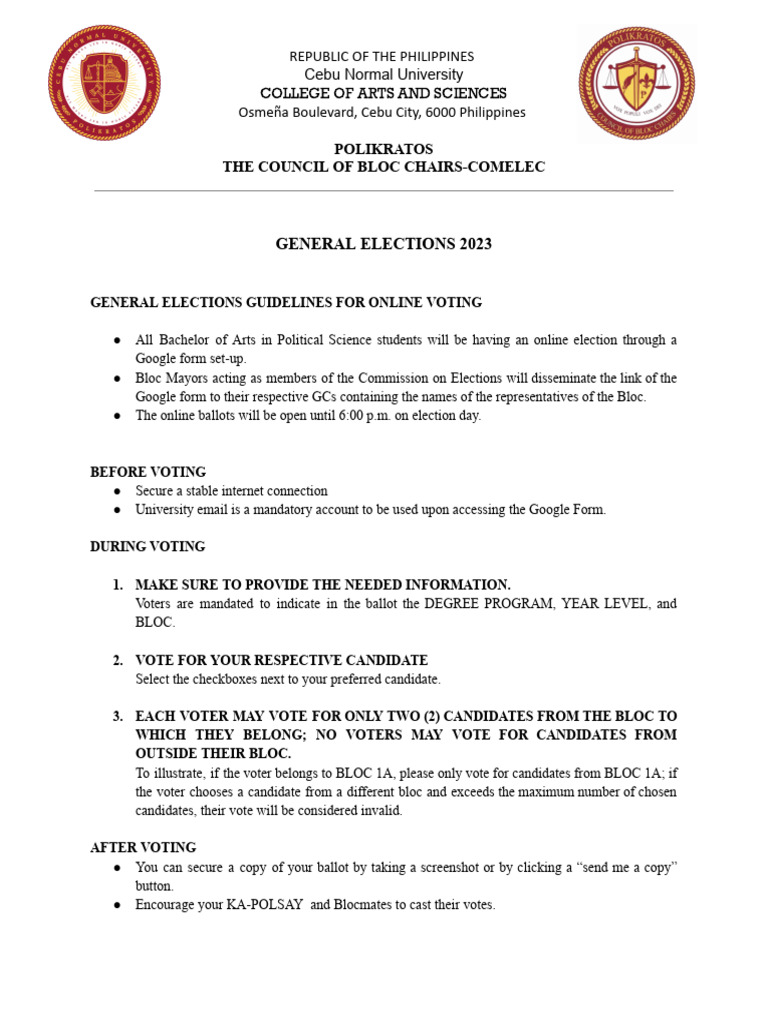 General Elections Guidelines 2023 | PDF | Elections | Public Opinion