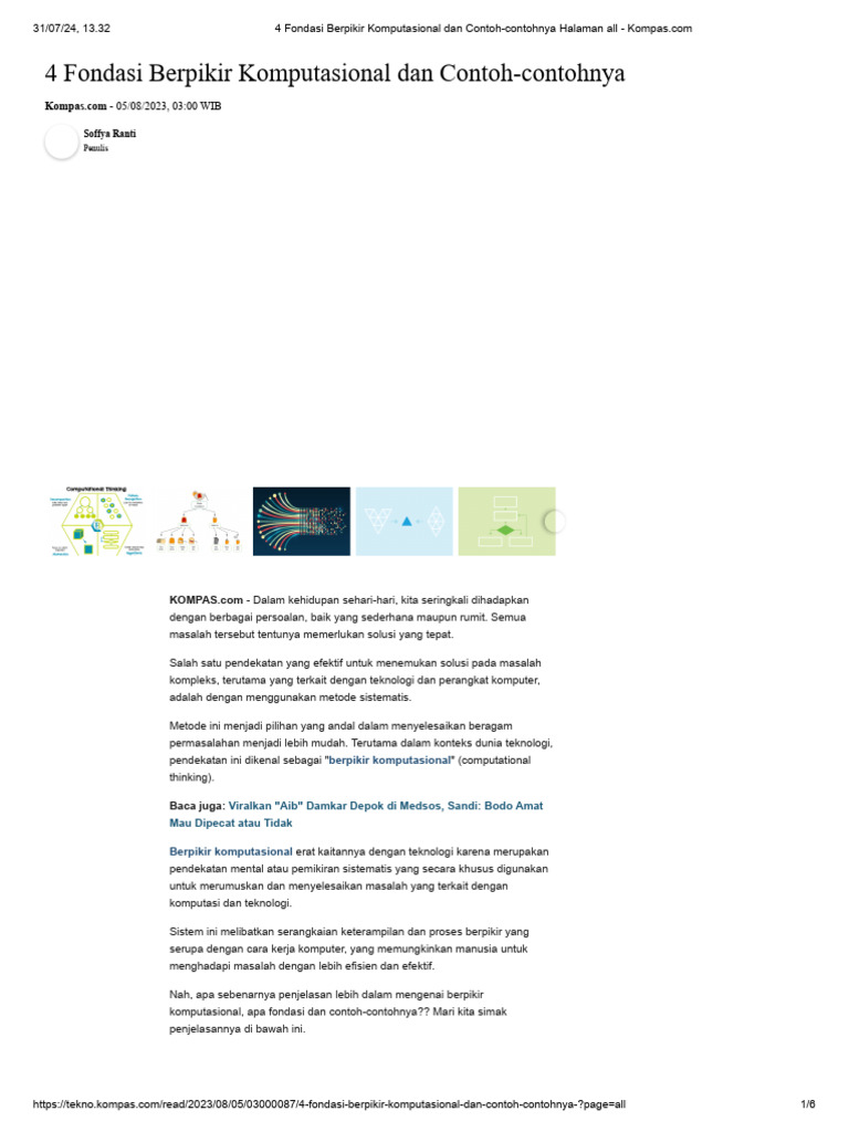 4 Fondasi Berpikir Komputasional Dan Contoh-Contohnya | PDF