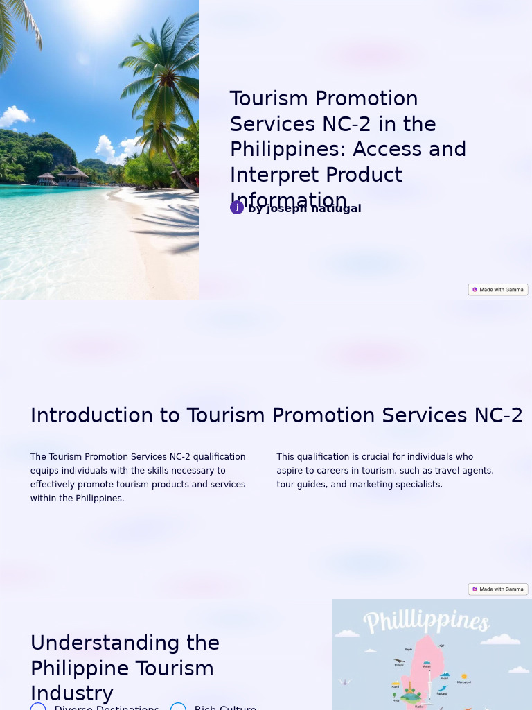 Tourism Promotion Services NC II Guide | PDF | Tourism | Accessibility