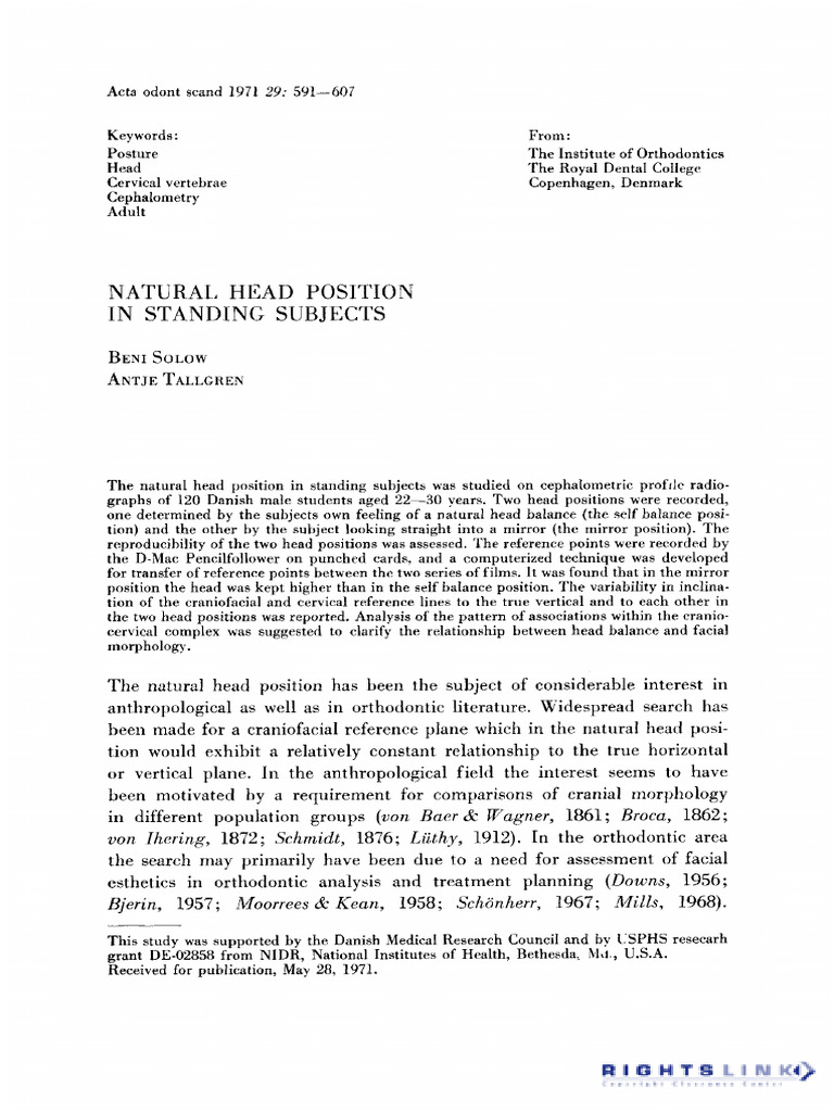 Natural Head Position (Solow) | PDF