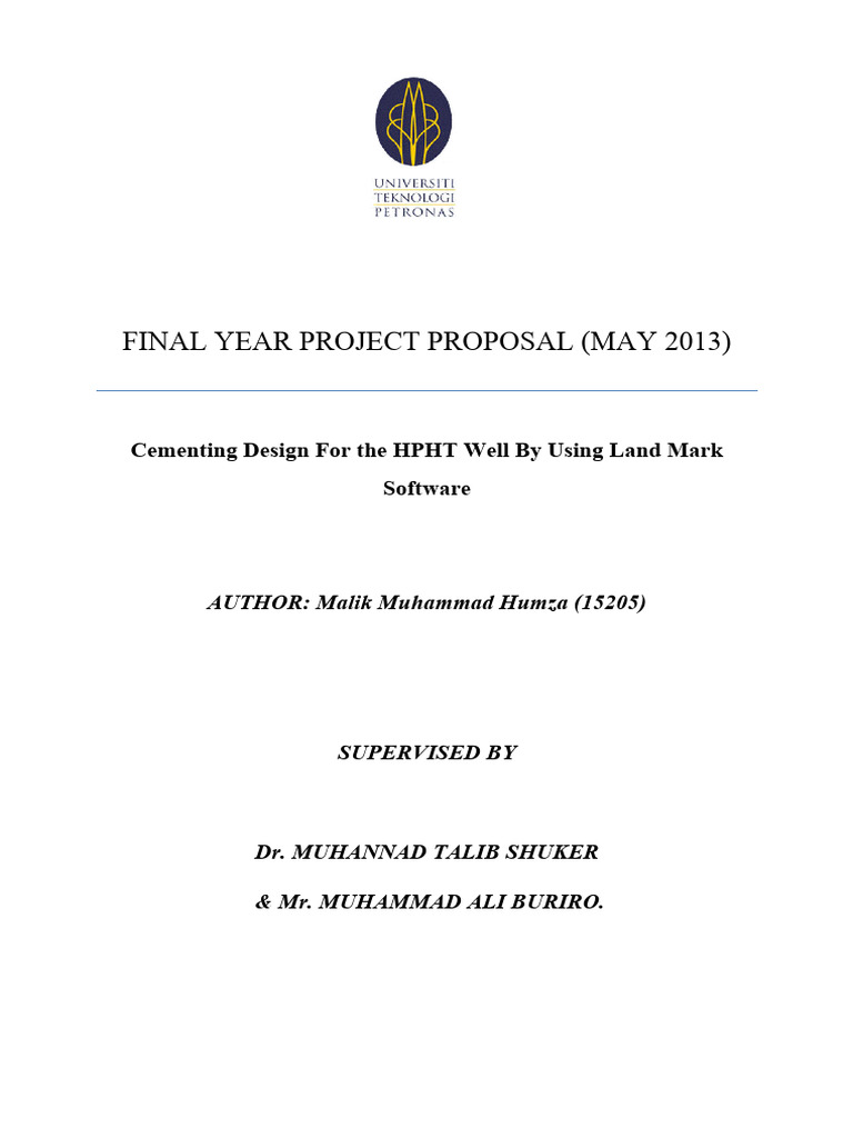 Example of Project Proposal | PDF | Casing (Borehole) | Continuum Mechanics