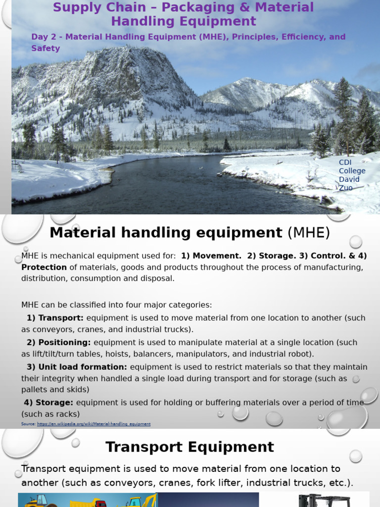 Material Handling Equipment Overview | PDF | Warehouse | Secondary ...