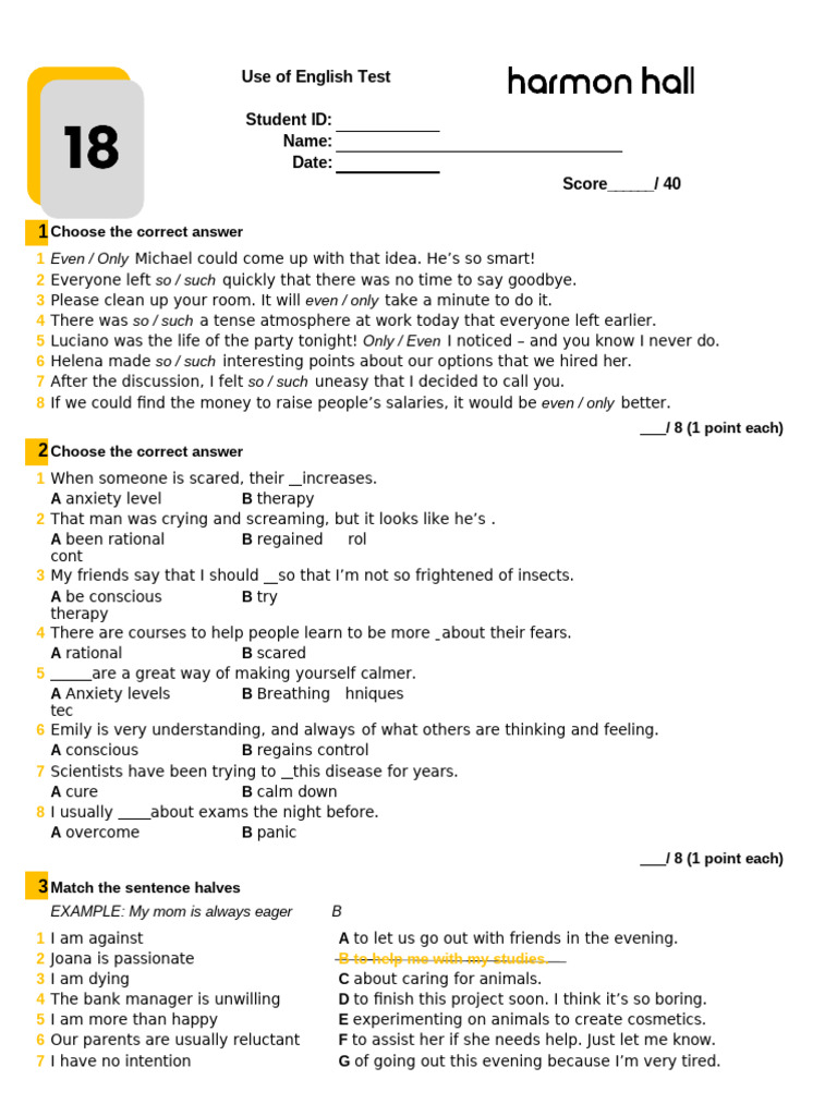 English Language Proficiency Test | PDF | Audition