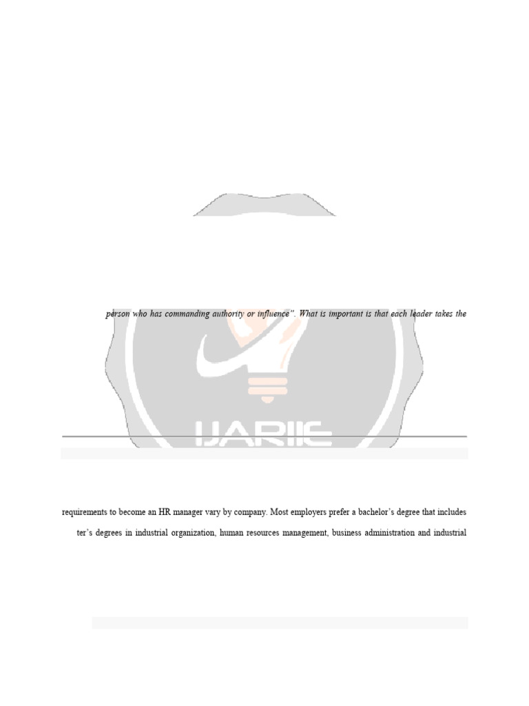 Essential Qualities of HR Managers | PDF | Human Resource Management ...
