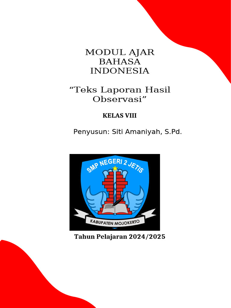 Modul Ajar Laporan Hasil Observasi | PDF