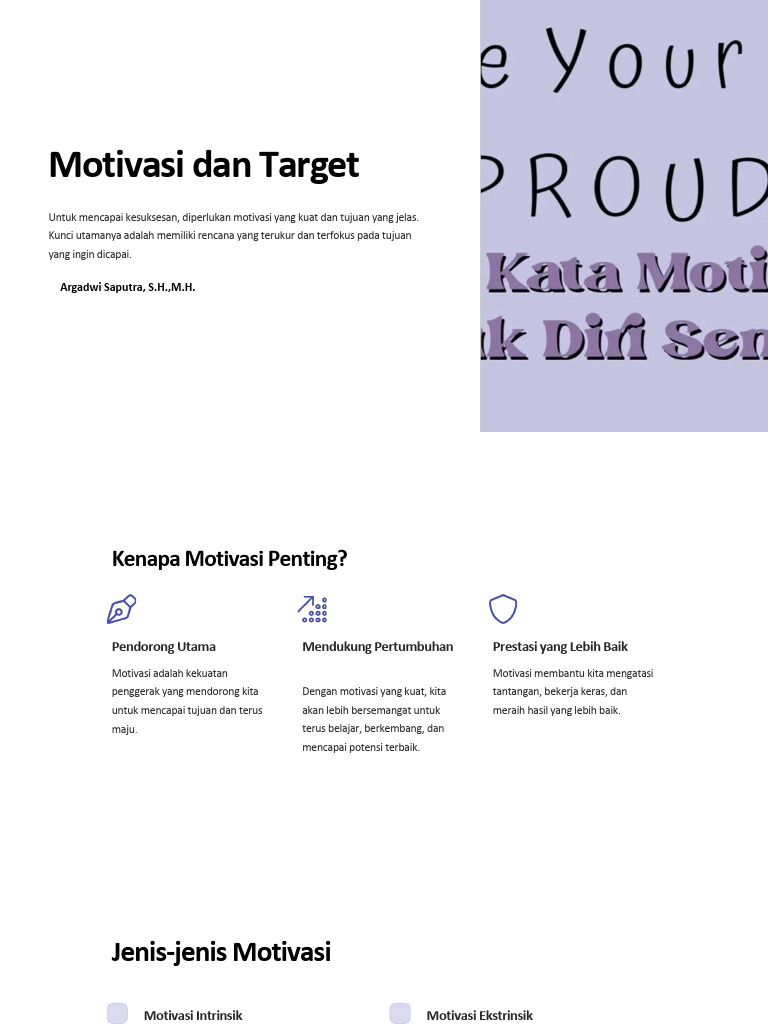 Motivasi dan Strategi Mencapai Target | PDF