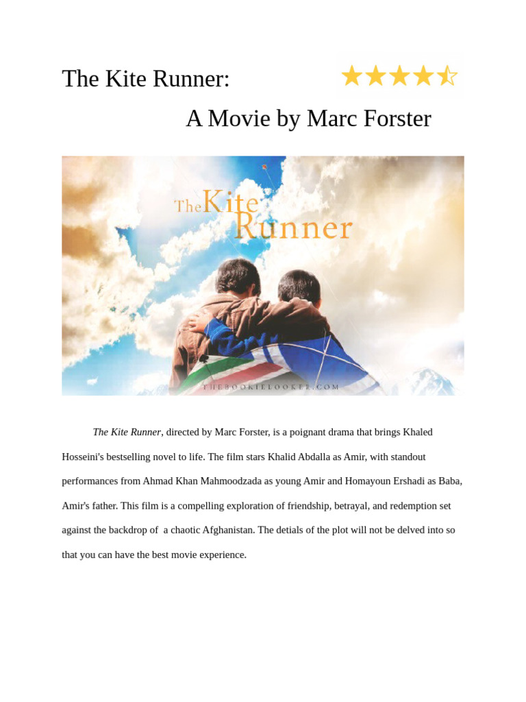 Kite Runner Film Review | PDF