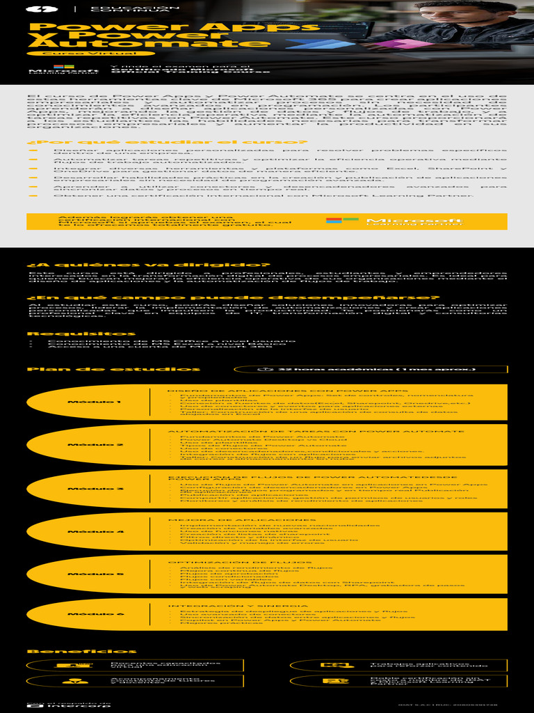 Brochure Curso de Power App y Power Automate | PDF | Software de la ...
