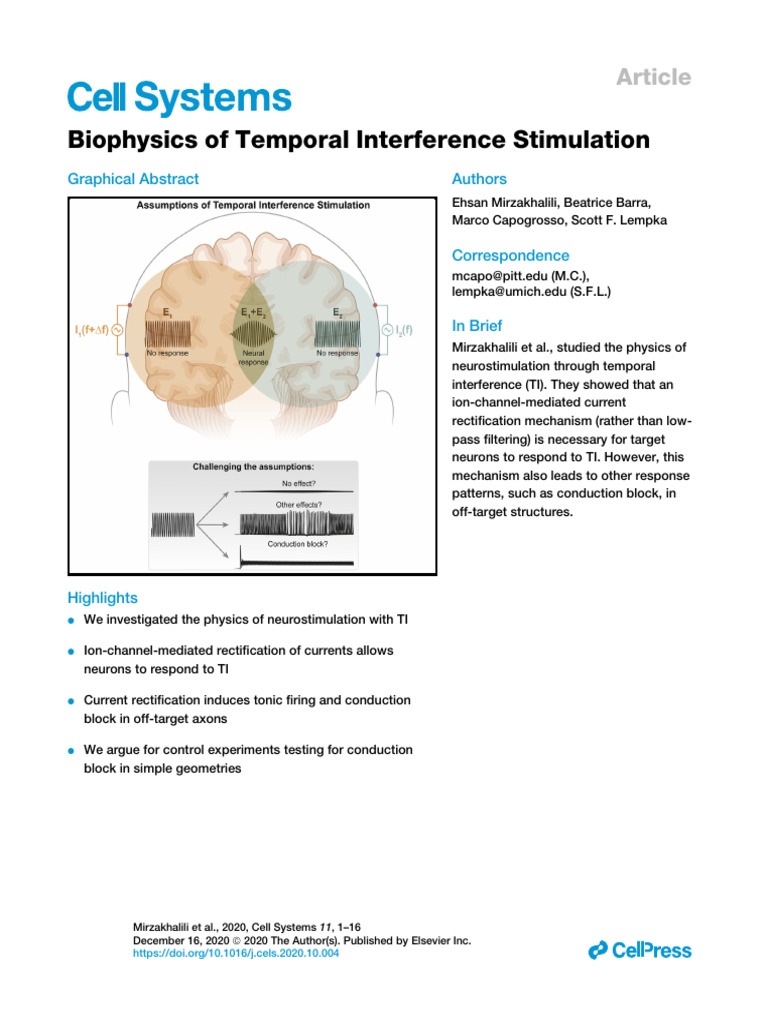 Biophysics_of_Temporal_Interference_Stimulation | PDF | Nervous System ...