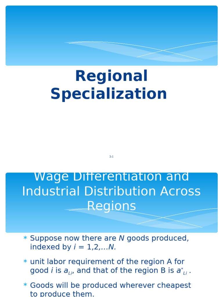 Regional Specilisation | PDF | Labour Economics | Goods