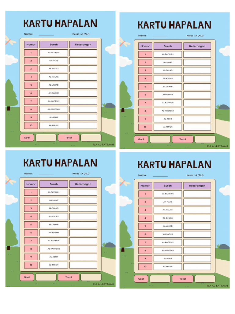 Kartu Hapalan A | PDF