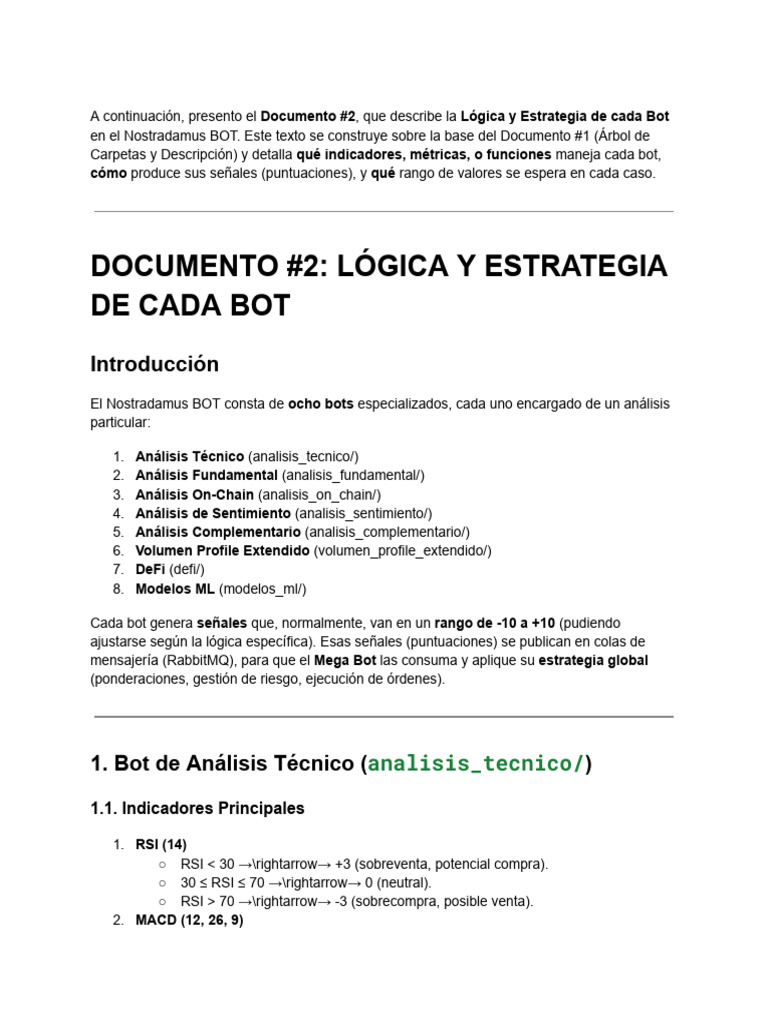 #2 - Lógica y Estrategia de Cada Bot | PDF | Análisis técnico ...