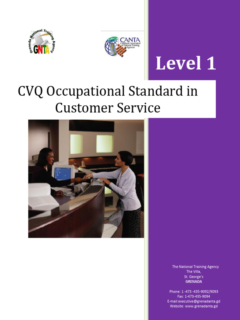 CVQ Level 1: Customer Service Guide | PDF | Occupational Safety And ...