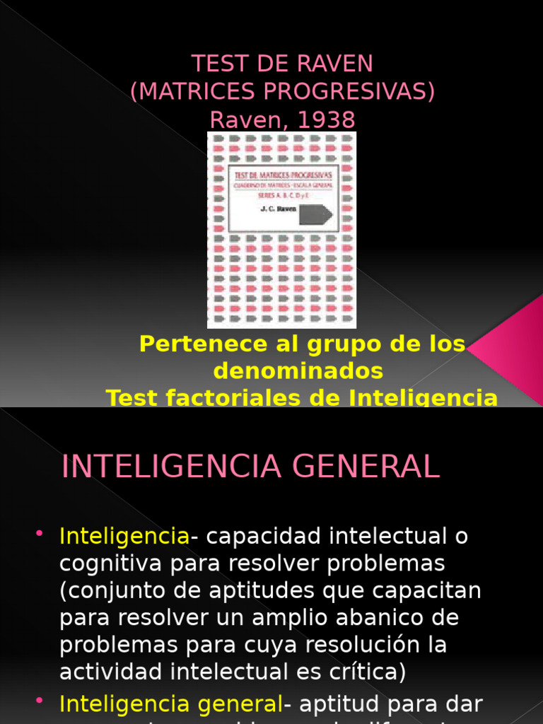 Test de Raven: Evaluación de Inteligencia | PDF | Inteligencia ...