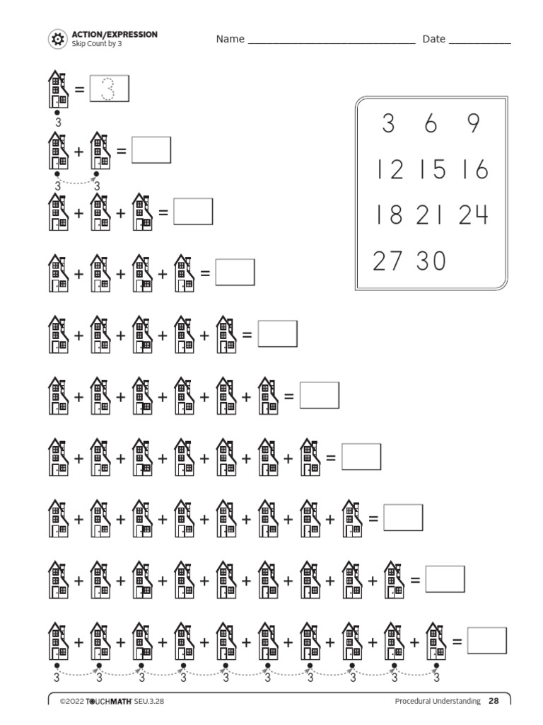 Skip Counting by 3 Worksheets | PDF