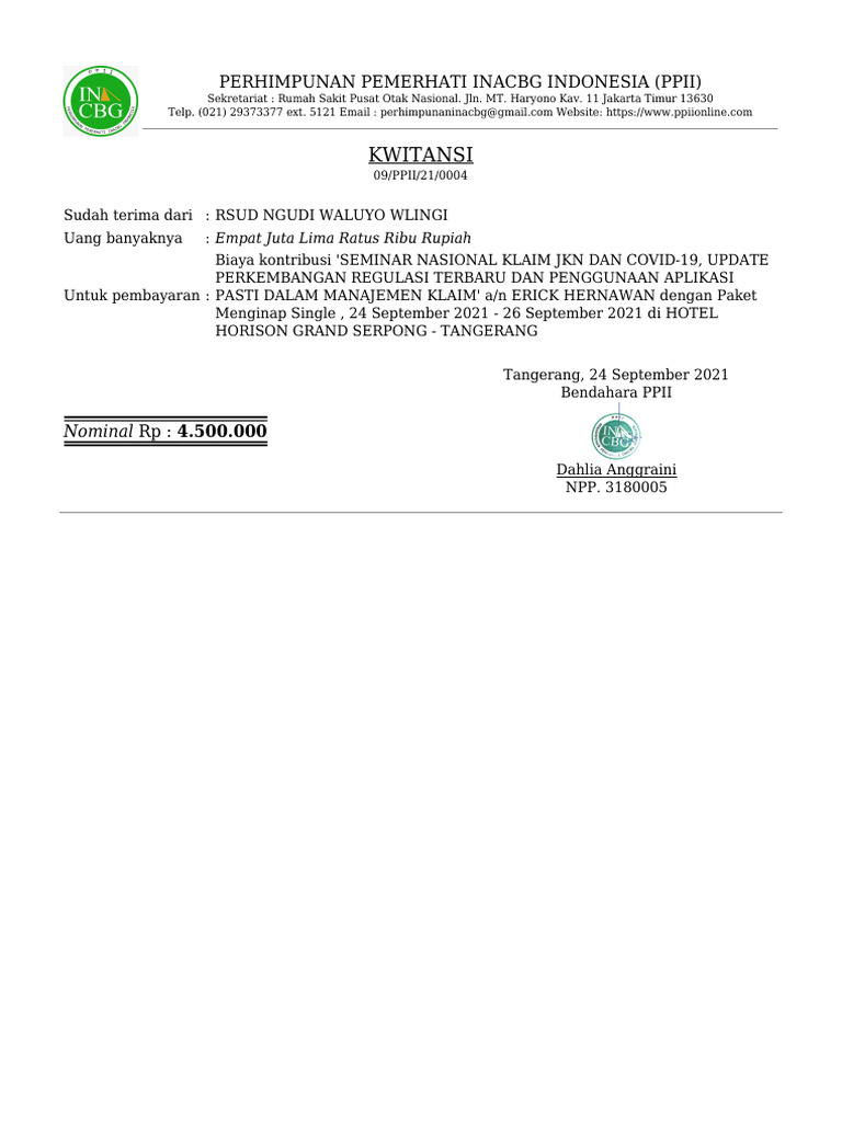 Kwitansi PPII | PDF