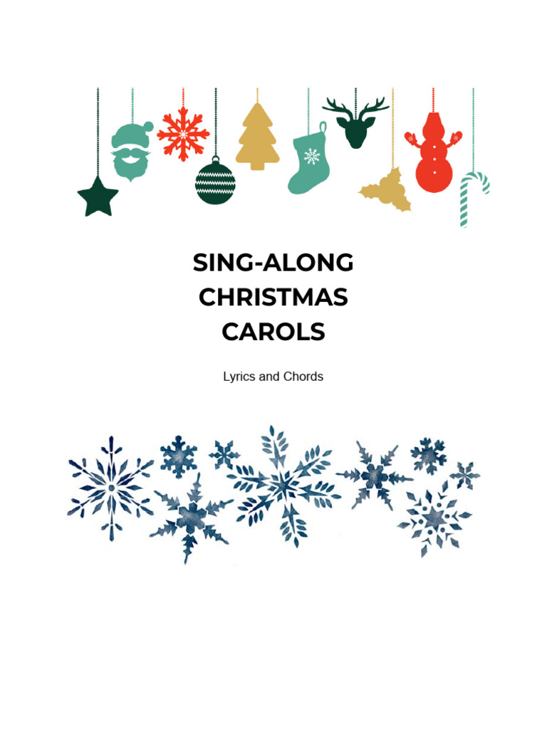 Christmas Carol Songbook With Chords | PDF | Santa Claus's Reindeer ...
