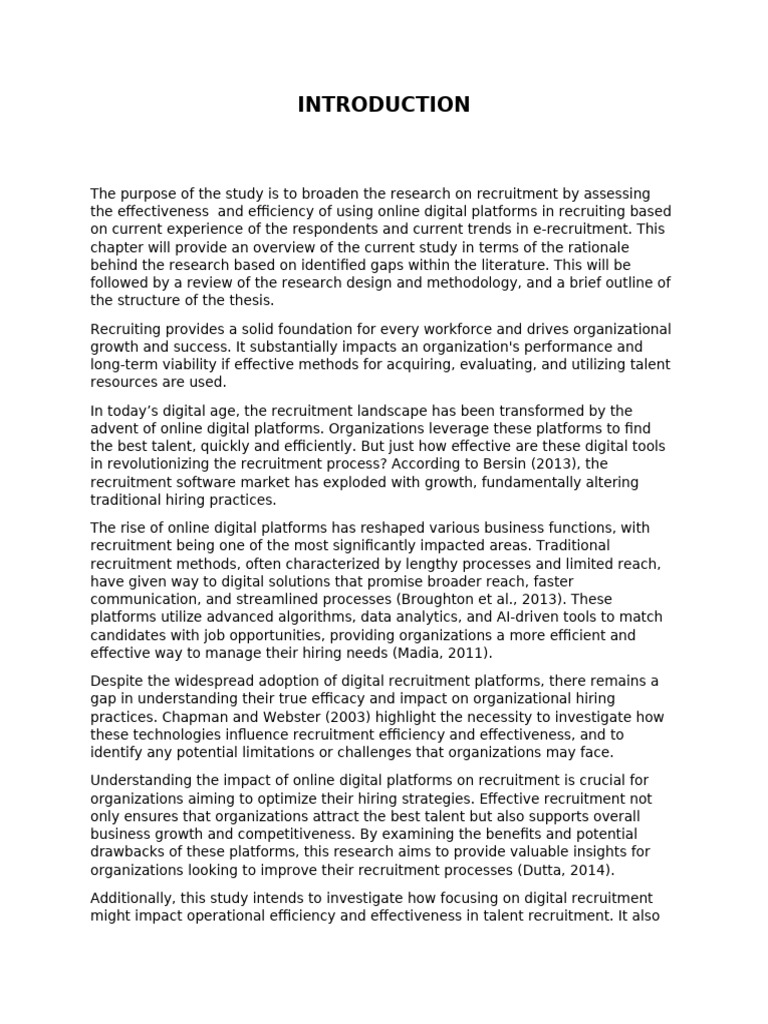 INTRODUCTION and Theoretical Framework | PDF | Recruitment | Social Capital