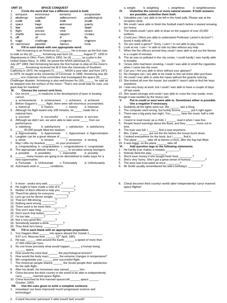 UNIT 15- BT MLH 11_1 | PDF | Human Spaceflight | Spacecraft