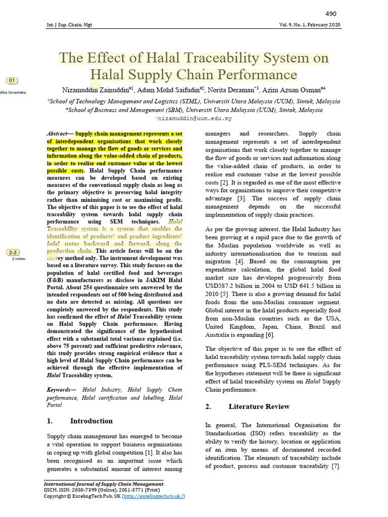 The Effect of Halal Traceability System On-Annotated | PDF | Validity ...