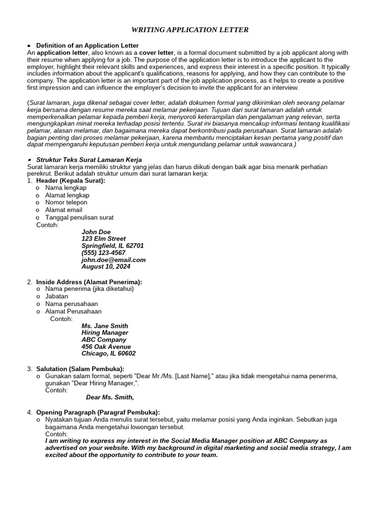 Writing an Effective Application Letter | PDF | Résumé | Noun
