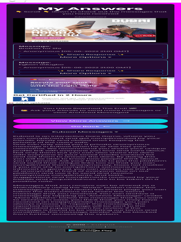 My Messages - Kubool | PDF | Social Media | Popular Culture & Media Studies