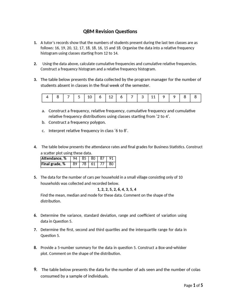 Exam Sample Question | PDF | Coefficient Of Determination | Errors And Residuals