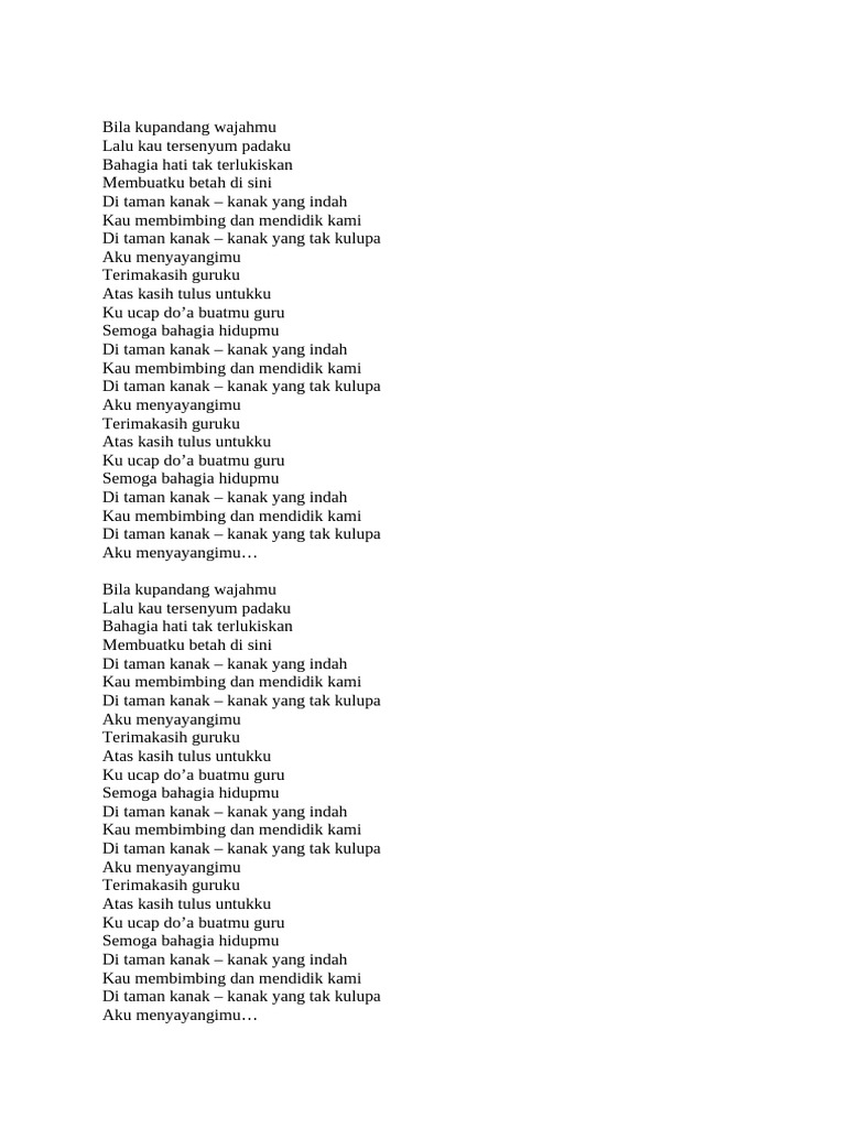 Lirik Lagu Bila Ku Pandang Wajahmu | PDF