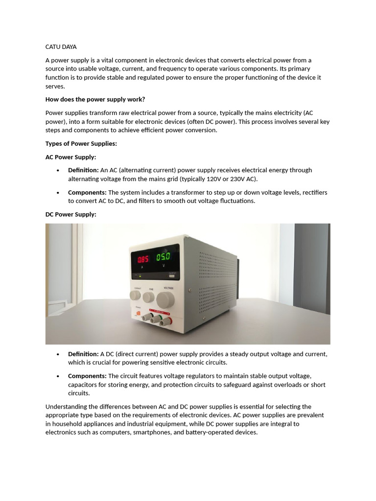 Makalah Tugas Catu Daya 3 | PDF | Power Supply | Direct Current