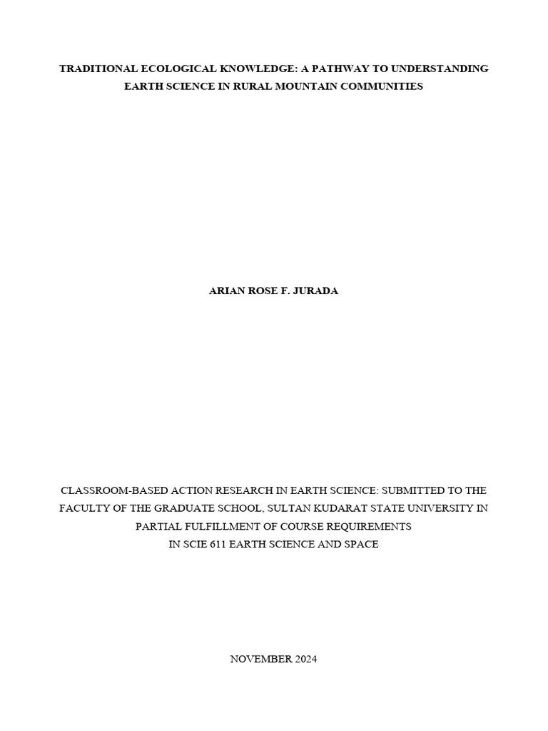 Traditional Ecological Knowledge | PDF | Science | Natural Resource ...