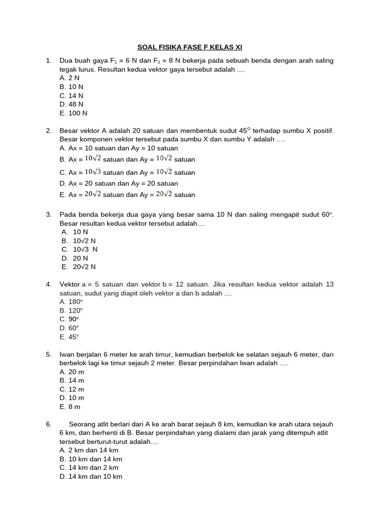 Soal Fisika Kelas Xi Tahun 2024 | PDF