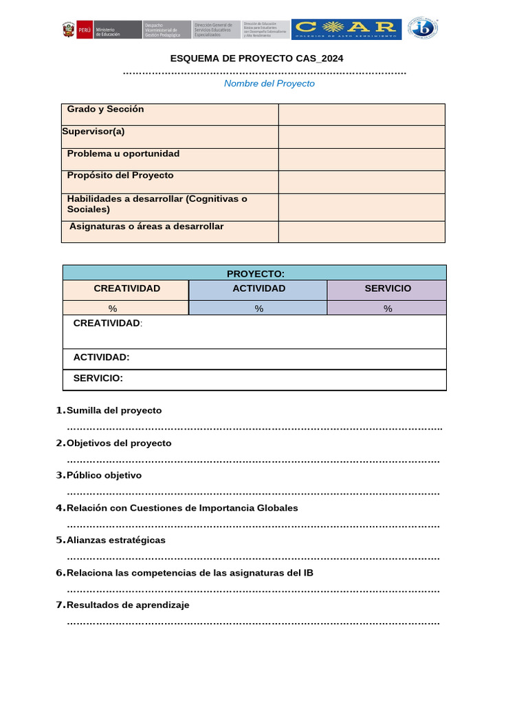 Esquema de Proyecto | PDF | Evaluación | Creatividad