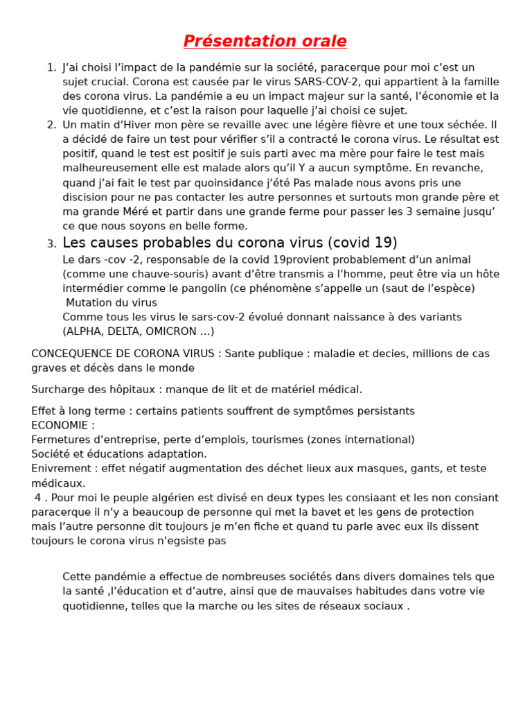 Impact de la pandémie sur la société | PDF | Microbiologie | Causes de ...