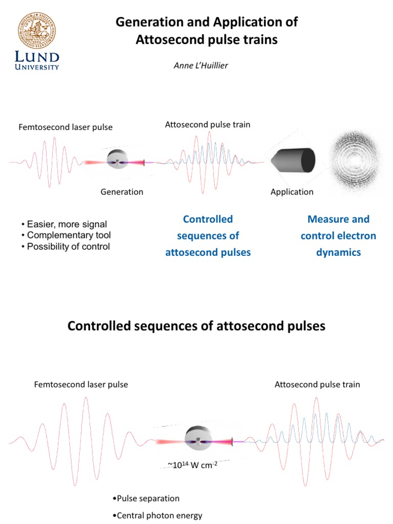 Anne L'Huillier - Generation and Application of Attosecond Pulse Trains | PDF