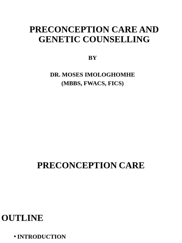 Preconception Care 1 (1) | PDF | Genetic Counseling | Pregnancy