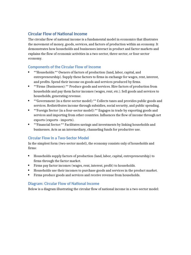 Circular Flow of National Income Explained | PDF | Economies | Economics