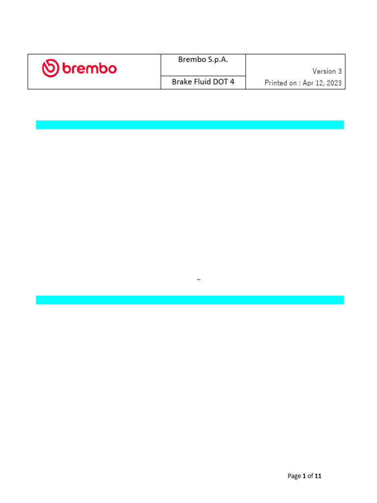 Msds-Brake Fluid-Cn Version Dot 4-20230314v3 | PDF | Toxicity | Combustion