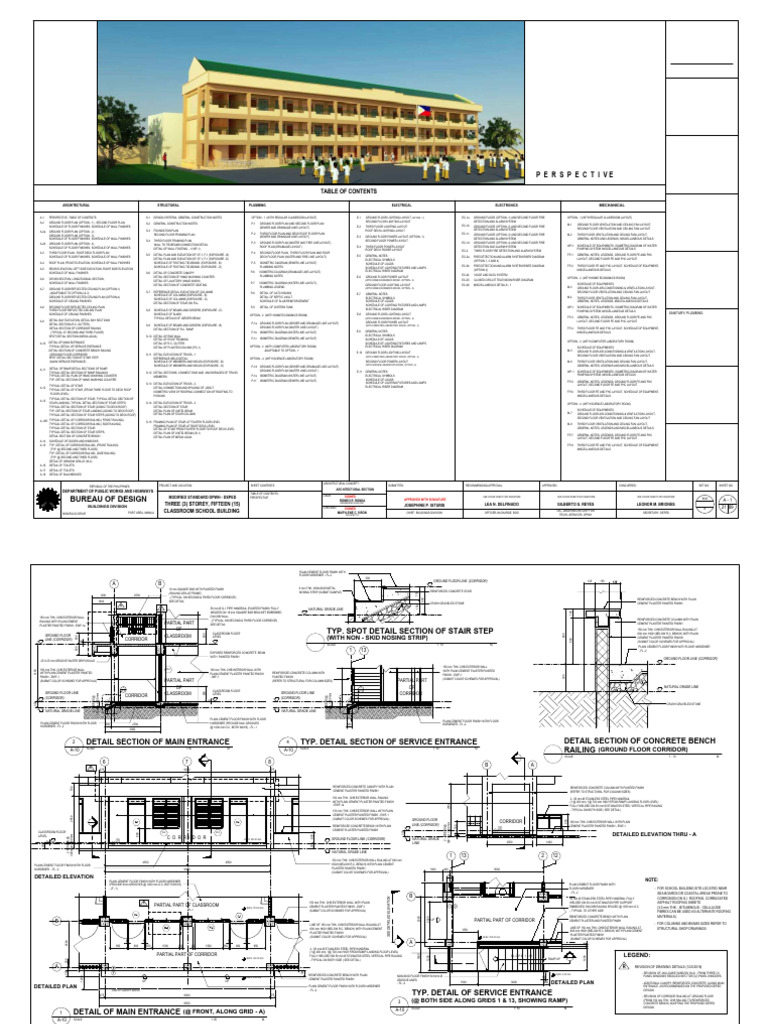 3 Storey School BLDG Bind | PDF | Wall | Stairs