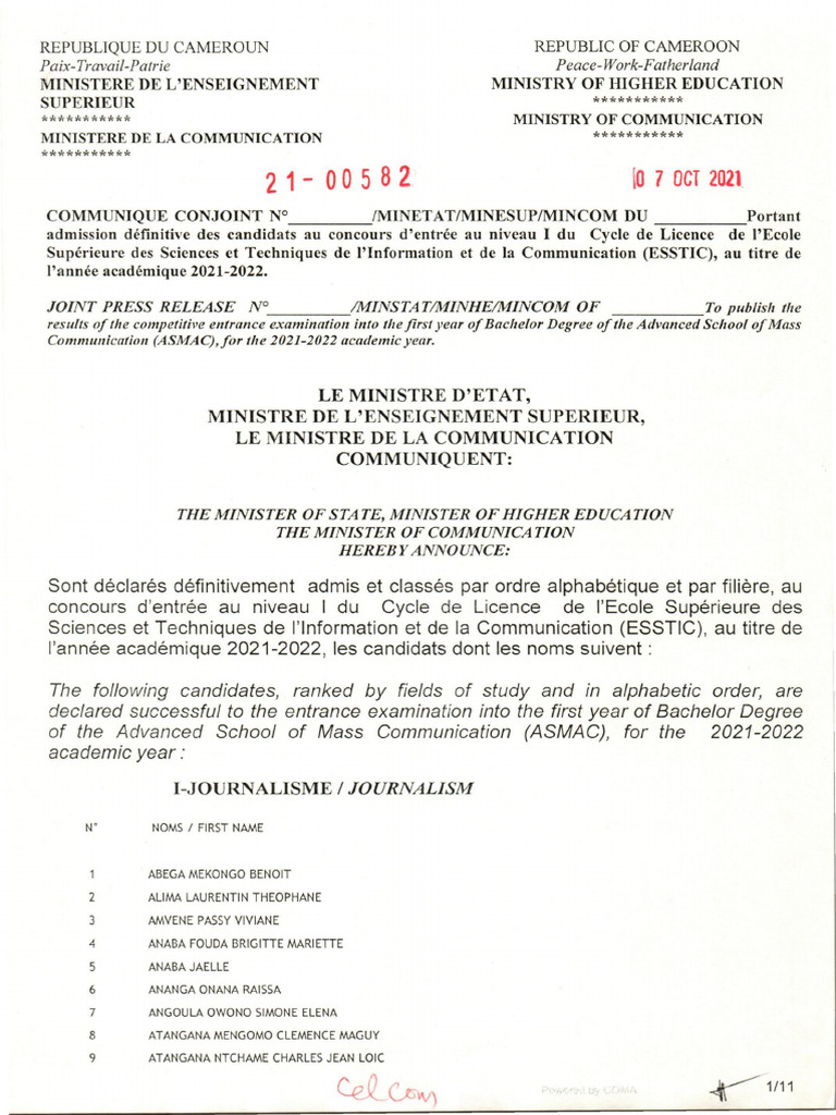 Resultat ESSTIC 21 | PDF