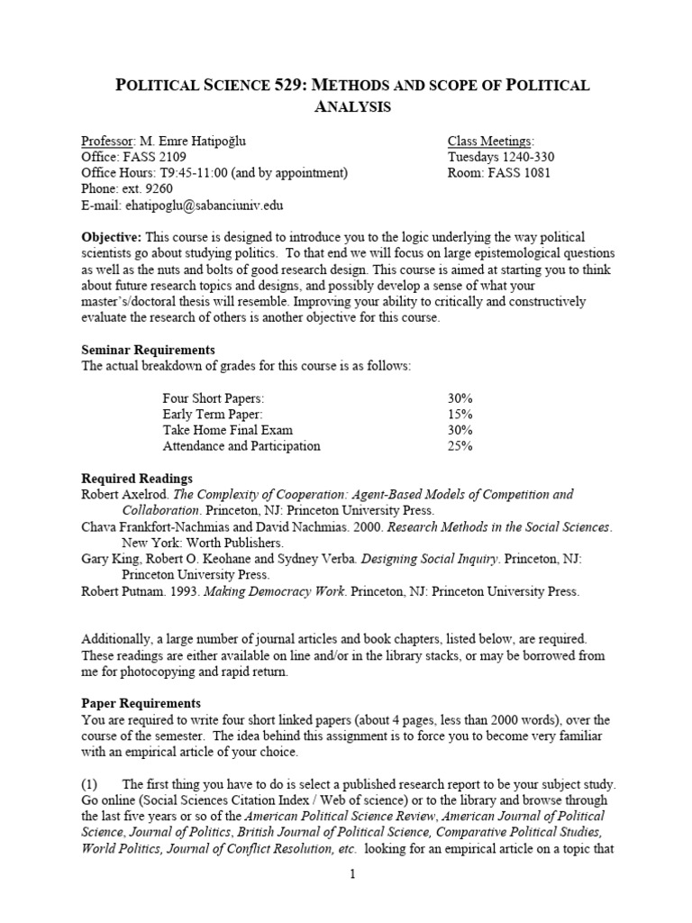 Hatipoglu POLS529Fall2015 | PDF | Science | Data