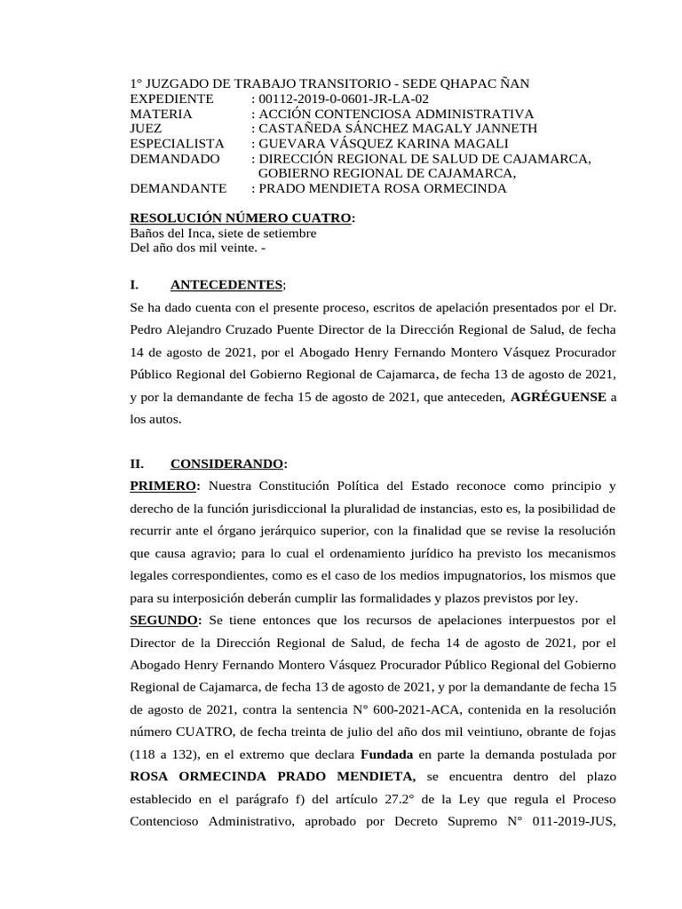 MODELO APELACION - GRC - DIRESA-DTE | PDF | Apelación | Ley Pública