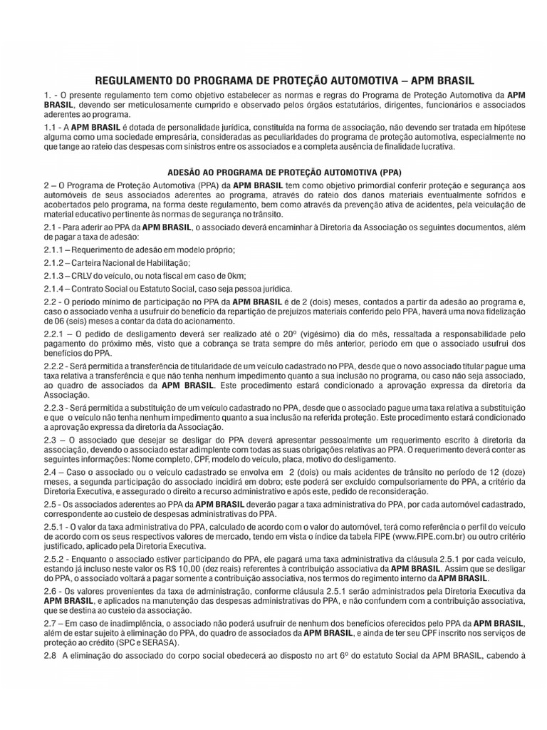Regulamento Apm | PDF