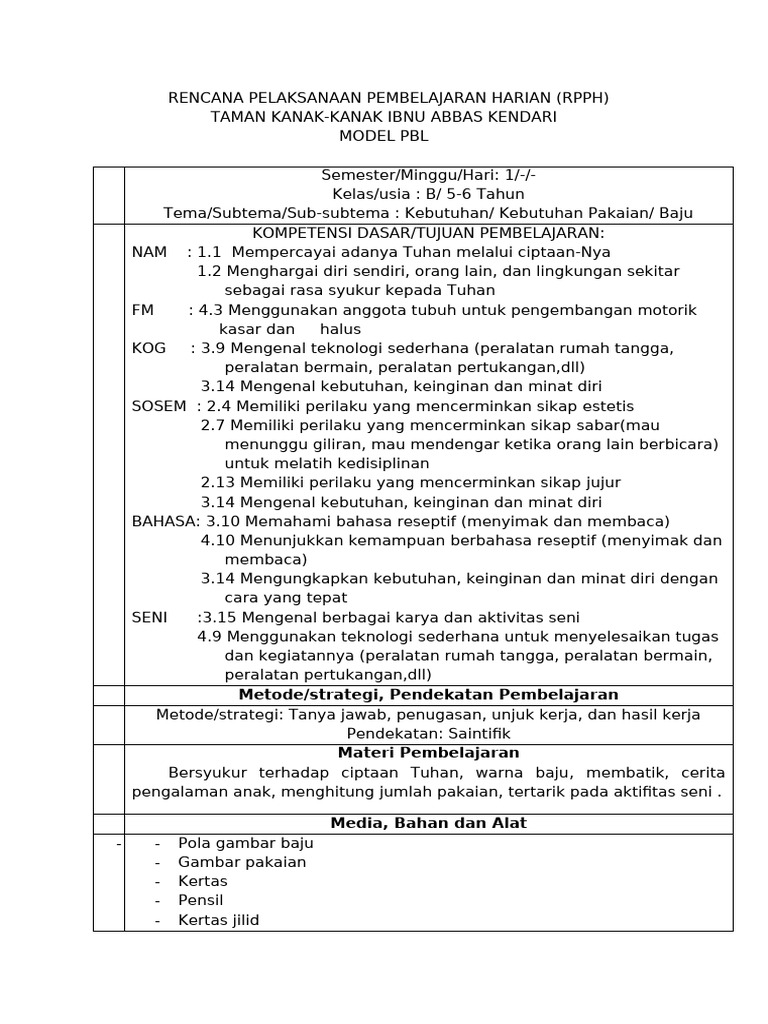 RPPH Tugas Akhir | PDF