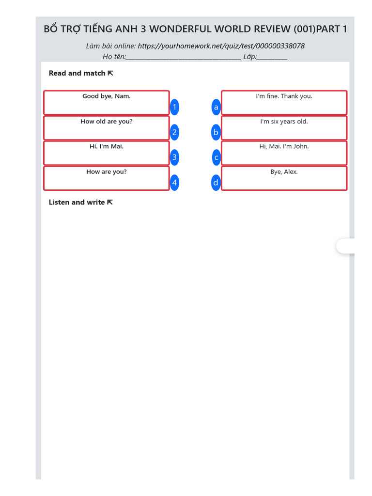 BỔ TRỢ TIẾNG ANH 3 WONDERFUL WORLD REVIEW (001) PART 1 | PDF