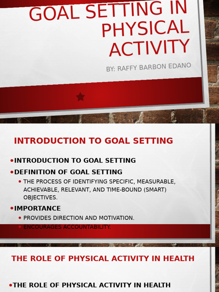 Goal Setting in Physical Activity | PDF
