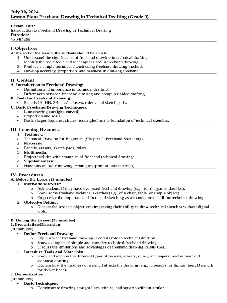 Lesson Plan Drafting | PDF | Triangle | Drawing
