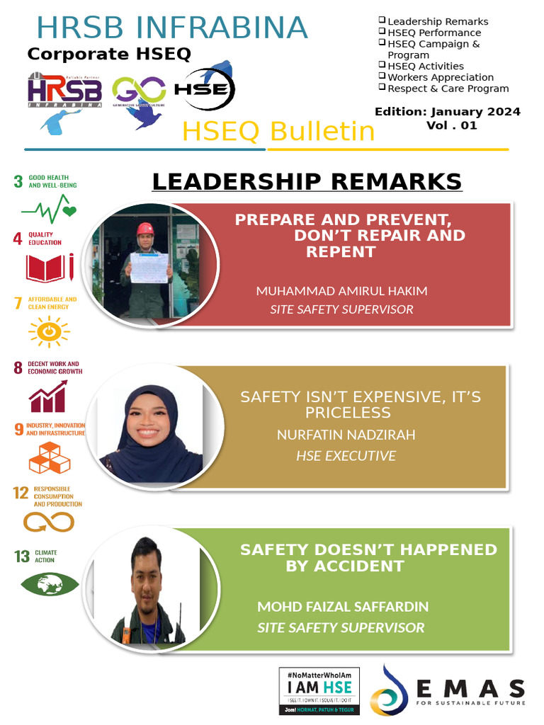 Hseq Bulletin Vol 01 HRSB Infrabina | PDF