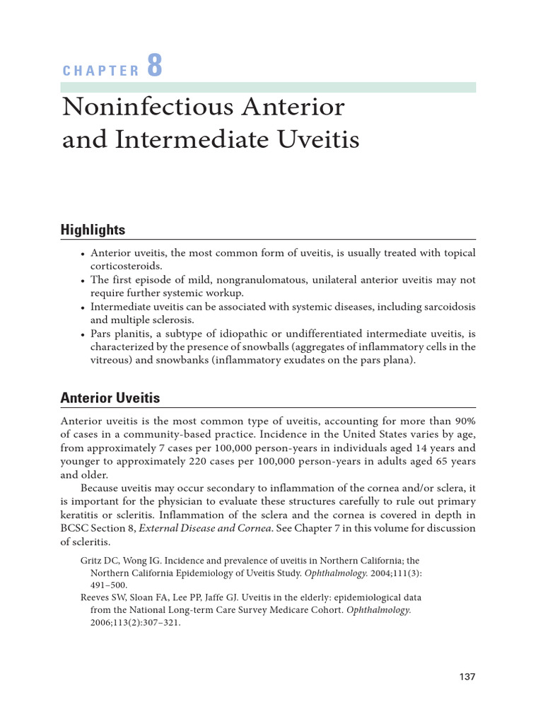 Snowbanks in Intermediate Uveitis | PDF | Arthritis | Inflammatory Bowel Disease