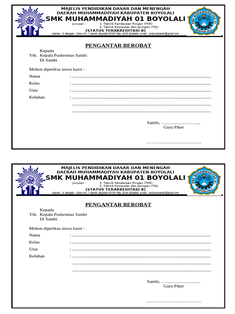 Surat Ijin Berobat | PDF