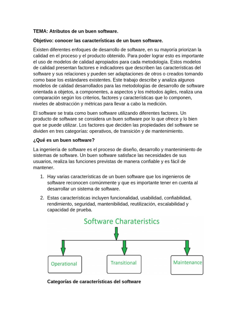 Características de un Buen Software | PDF | Software | Escalabilidad